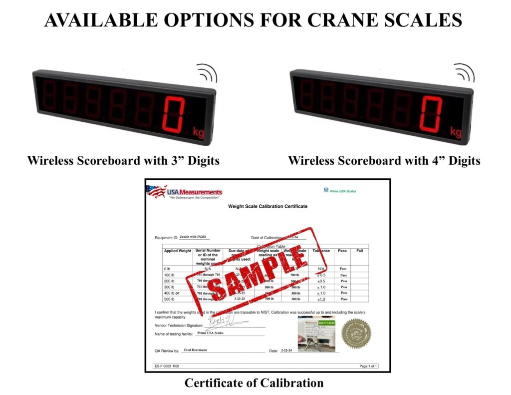 US-BLW-P-20K Crane Scale 20,000 lb (Printer) - USA Measurements
