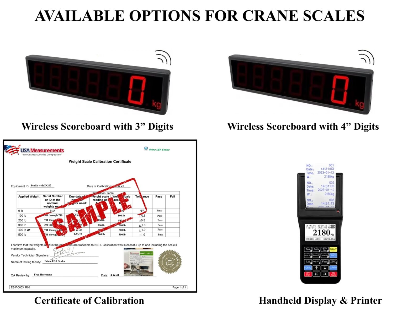 Crane Scale 10,000 lb with Large 4″ Scoreboard Display