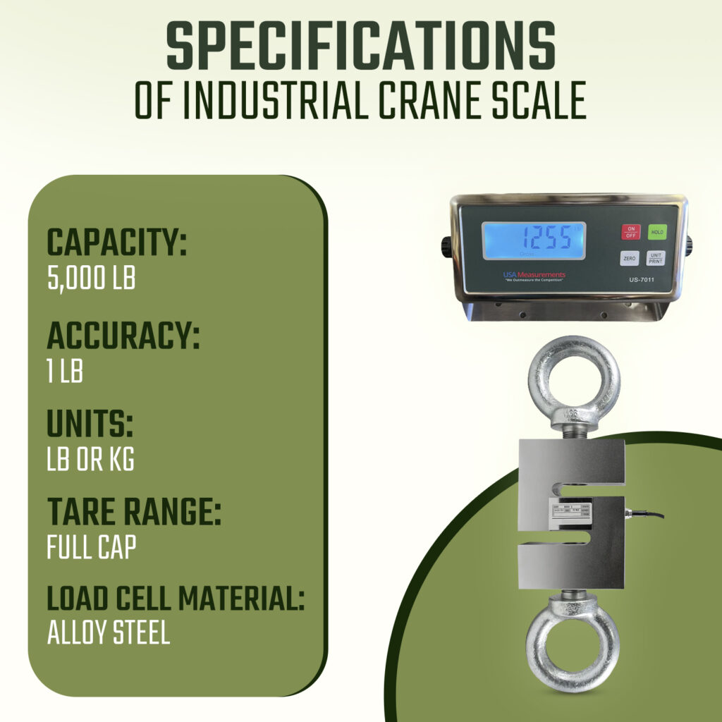 US-CSK-5K Crane Scale 5,000 lb - USA Measurements