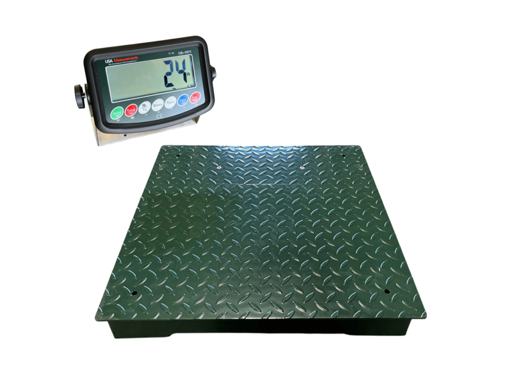 US-E2424 "Etek" 2x2 Floor Scale (1,000 lb x 0.1 lb) - USA Measurements